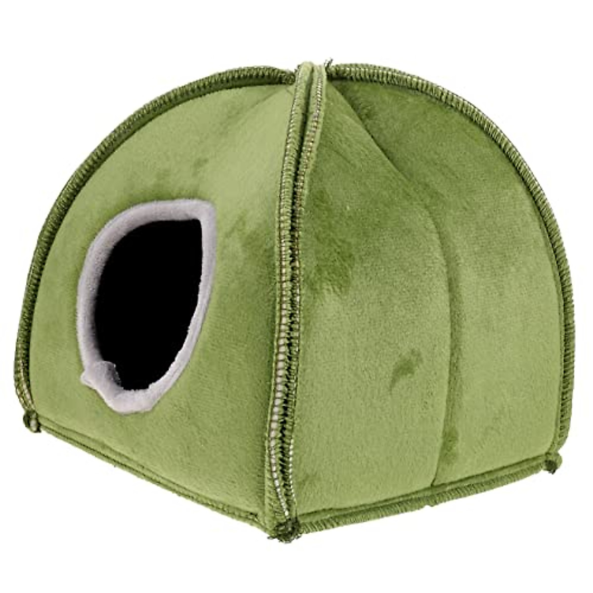 Ipetboom Ferrets Hamster 4pcs Cage Resting Pig Pet Place Breathable Accessories Small Sleeping Bedding Warm Comfortable Hideout Pets Guinea Animal Winter Warming Green Hut Plush Hedgehog Mini Bedding