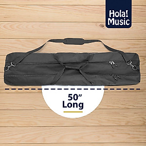 Microphone Stands Gig Bag by Hola! Music, Dual Compartment, 50 Inch Long with Shoulder Strap