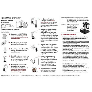 Aeropress Original Coffee and Espresso Maker, Barista Level Portable Coffee Maker with Chamber, Plunger, and Filters, Quick Coffee and Espresso Maker, Made in USA