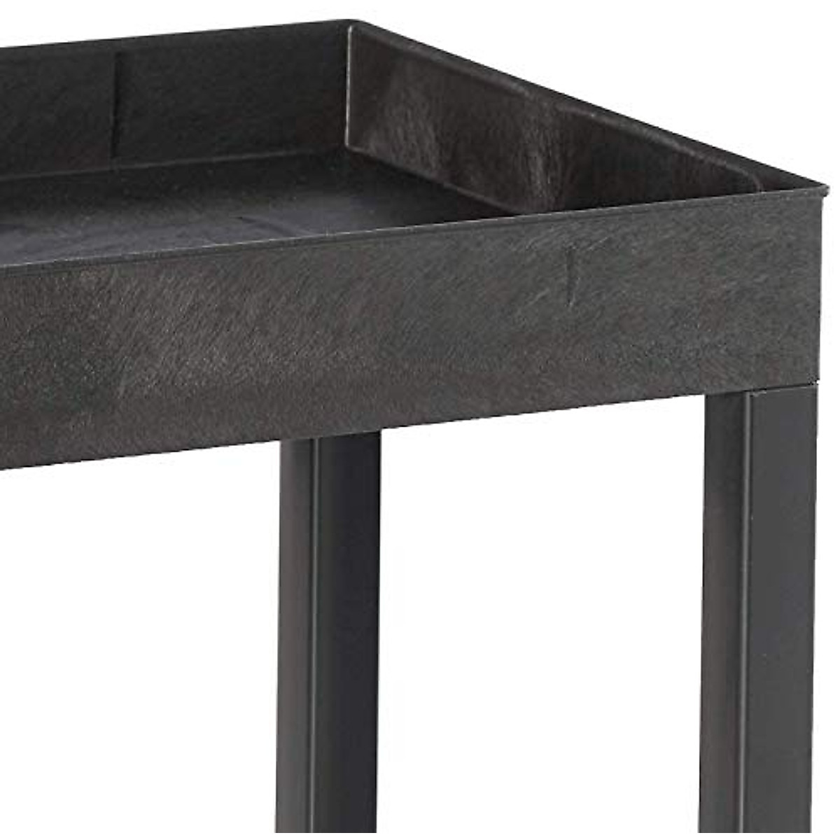 Offex 32" x 18" Mobile Multipurpose Utility Tub Cart with 2 Shelves and Push Handle - Black, Great for Warehouse, Garage and More