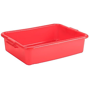 TrueCraftware 19-1/2" x 15-1/2" x 5-3/8" Utility Kitchen Bus Box/Tub/Bin with Outer Lips- Heavy Duty Plastic Restaurant Tub/Dish Washing Basin Tub for Kitchen Home Restaurants