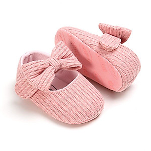 GDSDYM Baby Girls Mary Jane Flats with Bowknot Princess Wedding Dress Shoes Soft Newborn Infant Crib First Walker Prewalker