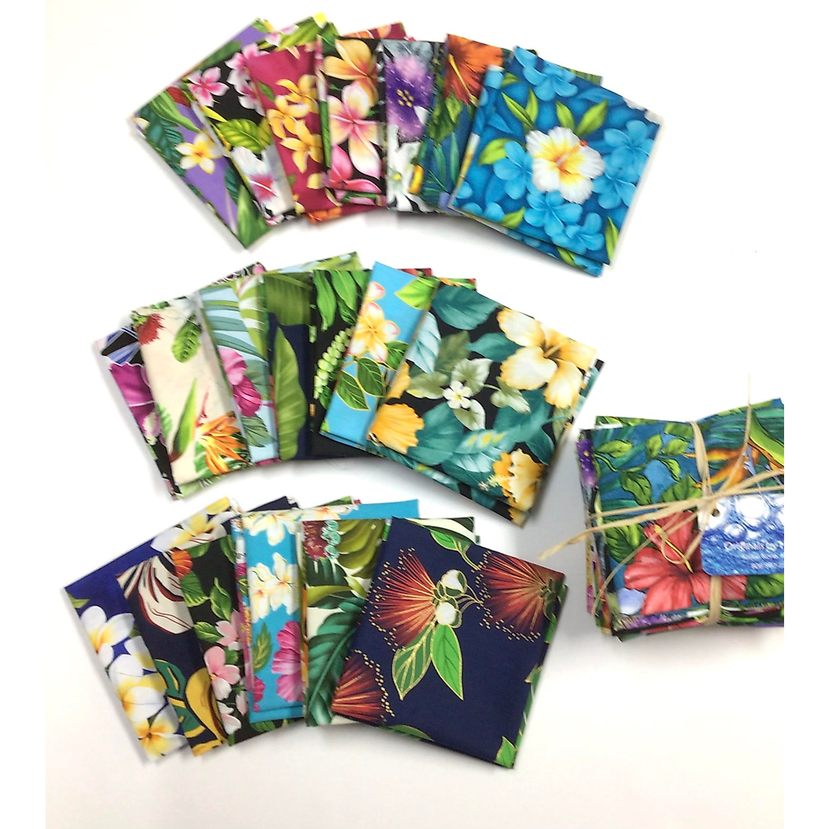 Hawaiian Print Tropical Fat Quarter Bundles 20 Pieces 5 Yards Total No Duplicates