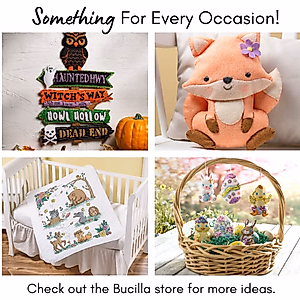 Bucilla Felt Applique 4 Piece Ornament Making Kit, Christmas Hat Parade, Perfect for DIY Arts and Crafts, 89509E