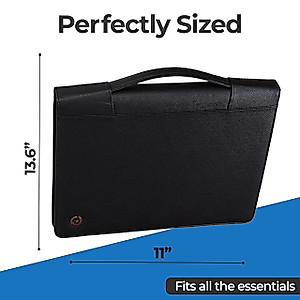 Case-it Executive Zippered Padfolio with Removable 3-Ring Binder and Letter Size Writing Pad, Black (PAD-40)