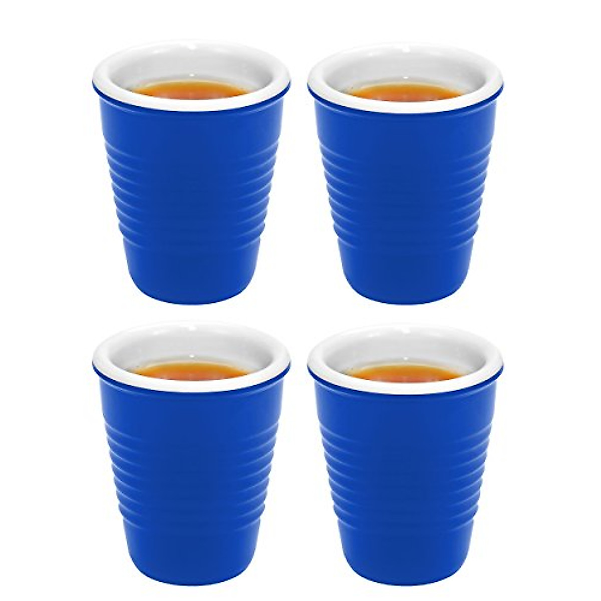 Fairly Odd Novelties Blue Redneck Party Shot Glasses, 2oz Hard Plastic Melamine Cups, 4-Pack