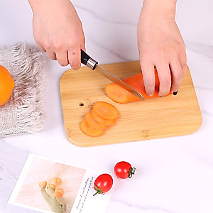 Bamboo Cutting Board Set for Kitchen,Small Cutting Boards with Holder,Serving Boards for Sandwich Cheese Meal Breakfast
