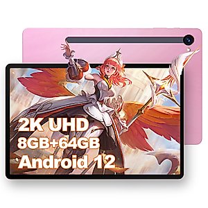 OUZRS Android Tablet 10 Inch, Android 12 Tablet with 8GB RAM 64GB ROM(1TB Expand), Dual Camera, WiFi Tablet, Bluetooth, GMS Certified, Computer Tablets-M15(Pink)