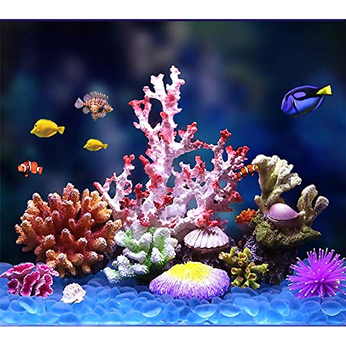 Danmu 1pc of Polyresin Coral Reef Ornaments, Aquarium Coral Decor 2.75" x 2.36" x 1.96" for Fish Tank Aquarium Decoration