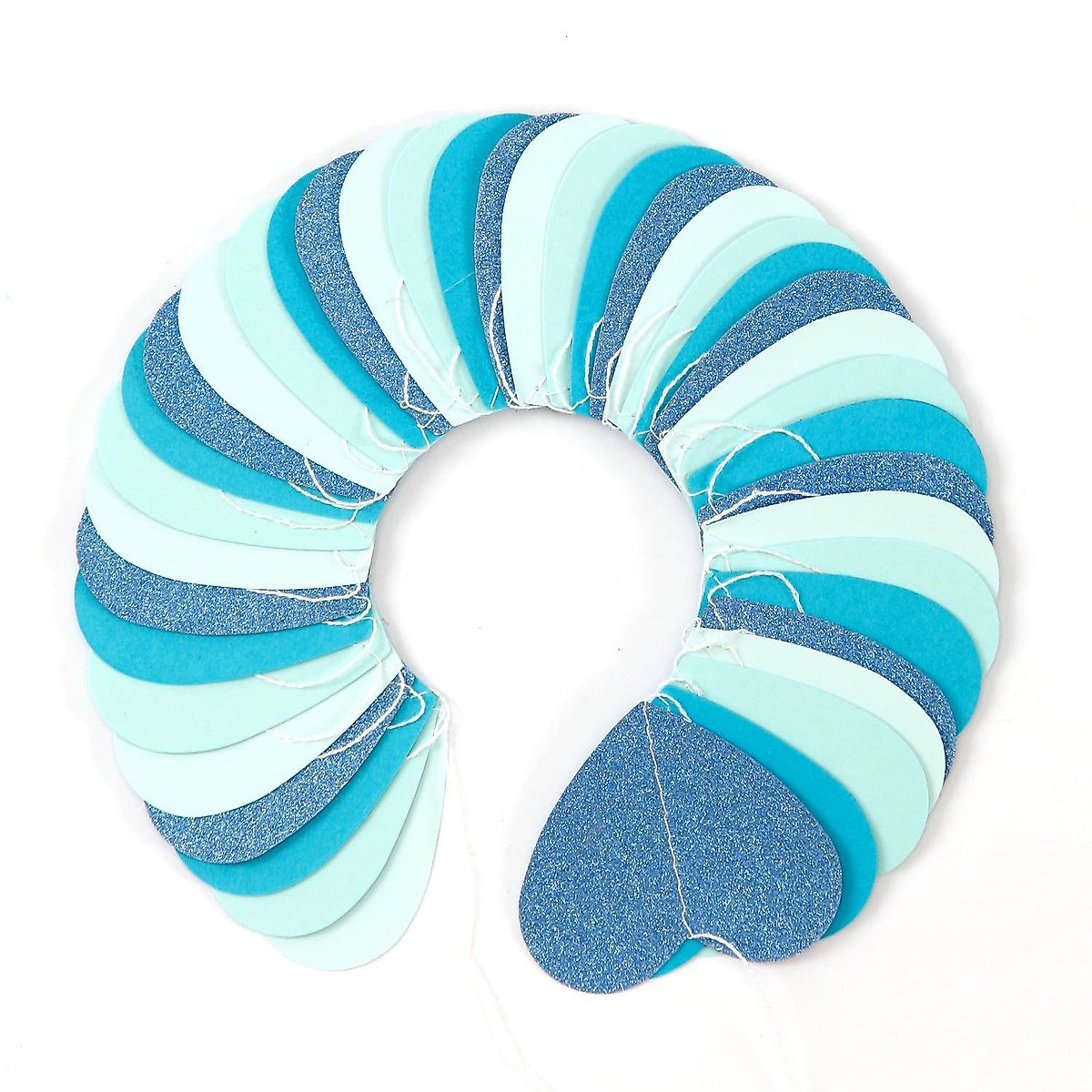 Light-Royal Blue Party Decorations Heaart Garland - 52Ft Mens Boy Birthday Baby Shower Bachelorette Graduation Hanging Streamers Banner,Dusty Bridal Wedding Backdrop Decor Huglony