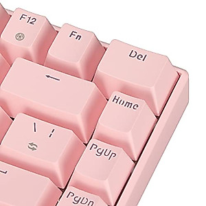 Heayzoki 82 Key Gaming Keyboard, RGB Backlight Mechanical Keyboard 2.4G/Bluetooth 3.0/5.0/Type-C Ergonomic Pink Gaming Keyboard for Office Home(Black Shaft)