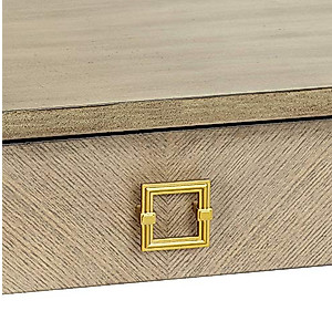 Coast to Coast Wheaton Modern Metal Ash Wood Rectangular Writing Desk 49 1/2" x 23" with 2-Drawer Gold Brown Open Leg for Living Room Bedroom Bedside Entryway House Balcony Office Bathroom