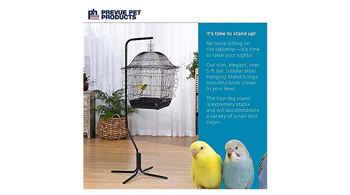 Sturdy Prevue Bird Cage Stand - Easy Assembly, Black