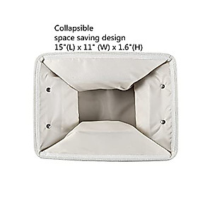 Storage Baskets for Shelves, Closet Storage Bins for Organization, Fabric Bins Cube W/Handles for Organizing Shelf Nursery Home Closet, Large - 3 Pack,Green/White