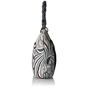 Anna by Anuschka womens genuine Top Handle Handbag, Patchwork Pewter, One Size US