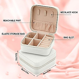 6 Pcs Travel Jewelry Case Jewelry Travel Organizer Small Jewelry Box Bridesmaid Gift Boxes Mini Storage Organizer Storage Box (White)