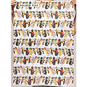 CENTRAL 23 Fun Christmas Cats Wrapping Paper - 6 Sheets of Gift Wrap - For Cat Owners - For Men Women - Seasonal - Recyclable