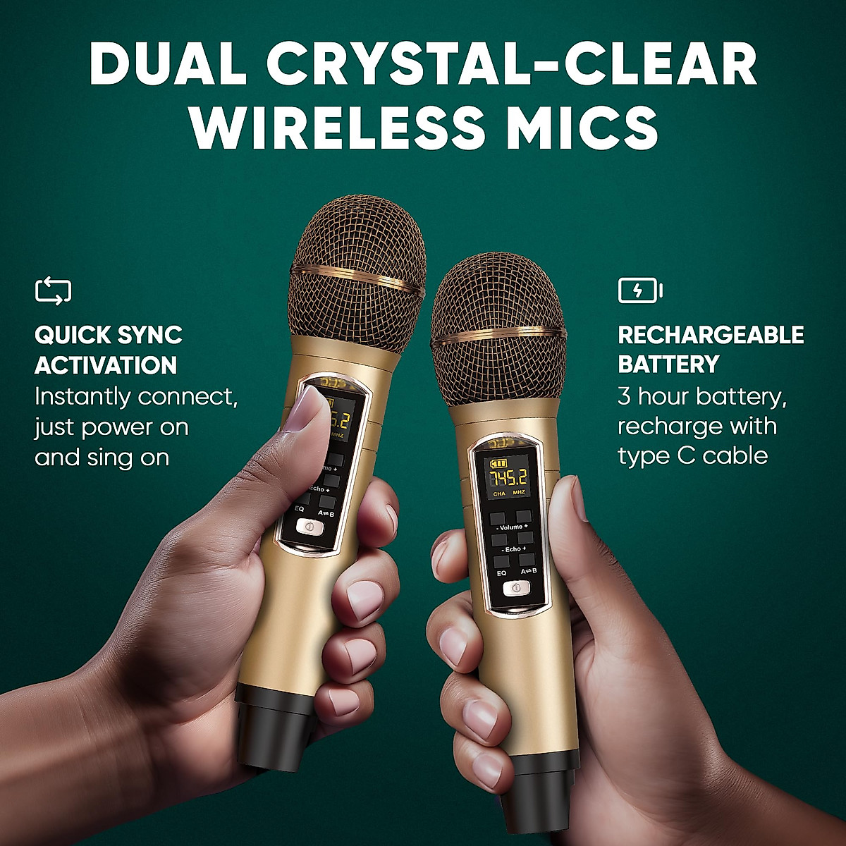 MASINGO Karaoke Machine for Adults and Kids with 2 Bluetooth Wireless Microphones. Portable Singing PA Speaker System with Disco Ball Party Lights, Lyrics Display Tablet Holder & TV Cable. Soprano X1