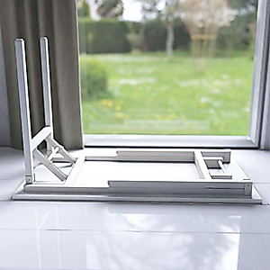 Halter Folding Desk Table for Small and Large Spaces, Collapsible Computer Desk for Office, Bedroom, and Study - 47” Space-Saving Portable, Foldable Study Table - White Desk, White Frame