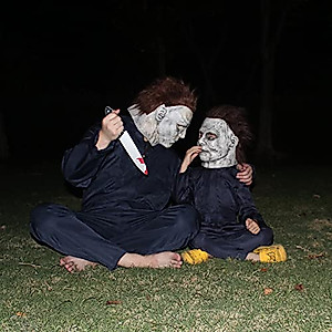 VZQI Michael Myers Knife 2Pcs Classic Halloween Blood Knife Horror Butcher Knife Props