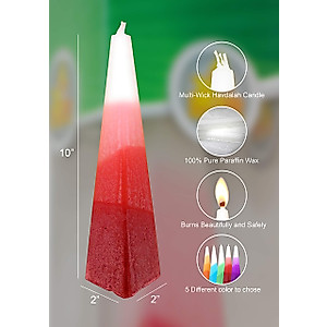 Ner Mitzvah Havdalah Candle Pyramid Shape - Judaica Gift Pyramid Candle - Blue