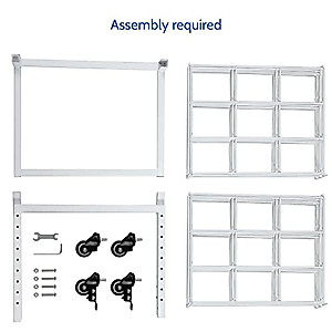 OFFICEROO Art Drying Rack for Classroom - 18 Removable Shelves - Efficient and Organized Drying Rack Art for Students' Masterpieces - Sturdy Paint Drying Rack with Lockable Wheels