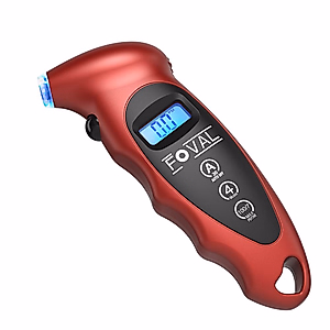 FOVAL Digital Tire Pressure Gauge 150 PSI for Car Truck Bicycle Instant Read with Backlit LCD and Non-Slip Grip, 4 Pack