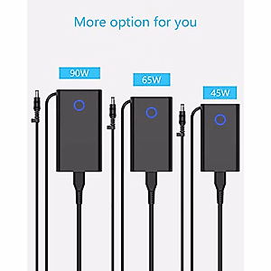 Wishinkle Laptop Charger, 45W 19.5V 2.31A AC Computer Charger Power Cord with 10 Optional Connectors Compatible with Asus Toshiba Lenovo Acer Dell HP Samsung ThinkPad