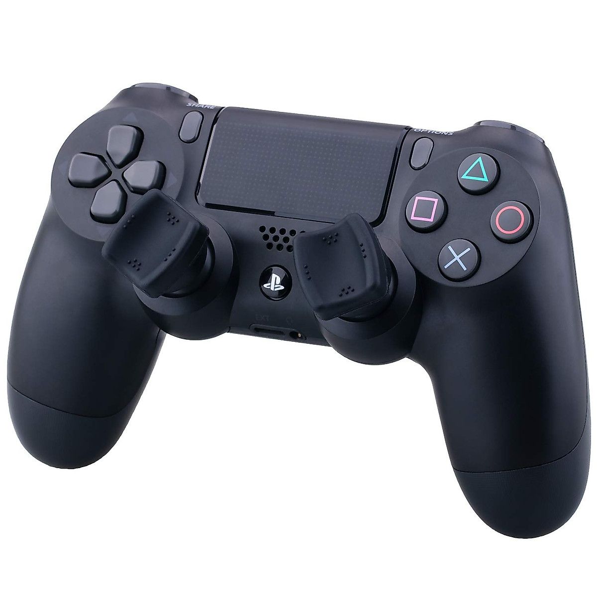 YoRHa Thumb FIT High-Rise Thumbstick Grips Joystick Cap Cover (Black) 2 Units for PlayStation 4 (PS4)/Dualshock 4 Controller