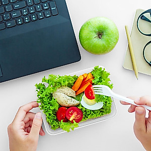 Teivio 100Pack 16oz Disposable Meal Prep Containers, Plastic Food Storage Containers with Lids, Leak proof, Microwave and Freezer Safe,for preparing lunch, snacks, salad or sandwiches (Clear)