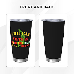 Biaomn Phu Cat Vietnam Veteran Stainless Steel Tumbler Vacuum Insulated Travel Tumbler With Lid Coffee Mug Car Cup For Home Office Outdoor 20oz