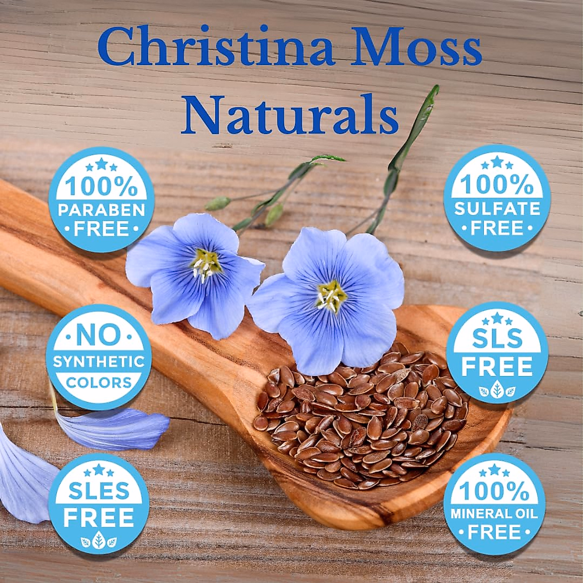 Christina Moss Naturals 100% Pure Vegetable Glycerine Made from Organic Flax Seeds Only, Great Moisturizer for Skin, Hair, and DIY Skin Care Projects, Not GMO, Paraben Free