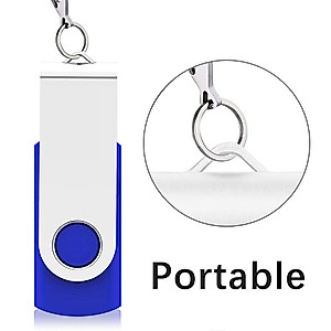 20 Pack 2GB Flash Drive Bulk USB Memory Stick Thumb Drive Bulk Swivel Design Blue