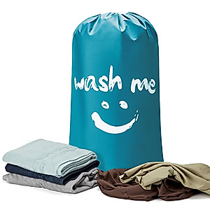 HOMEST 2 Pack XL Wash Me Travel Laundry Bag, Machine Washable Dirty Clothes Organizer, Large Enough to Hold 4 Loads of Laundry, Easy Fit a Laundry Hamper or Basket