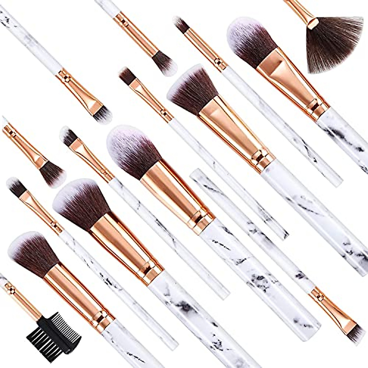 Makeup Brushes Set 15PCS Professional Make up Brushes Set Synthetic Foundation Powder Concealers Eye Shadows Makeup Tools Grey