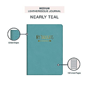 Medium Leatheresque Journal by Studio Oh! - Nearly Teal - 5.5" x 7.75" - 192 Lined Pages with Gilded Edges and Padded Leather-Like Textured Cover with Foil Stamping