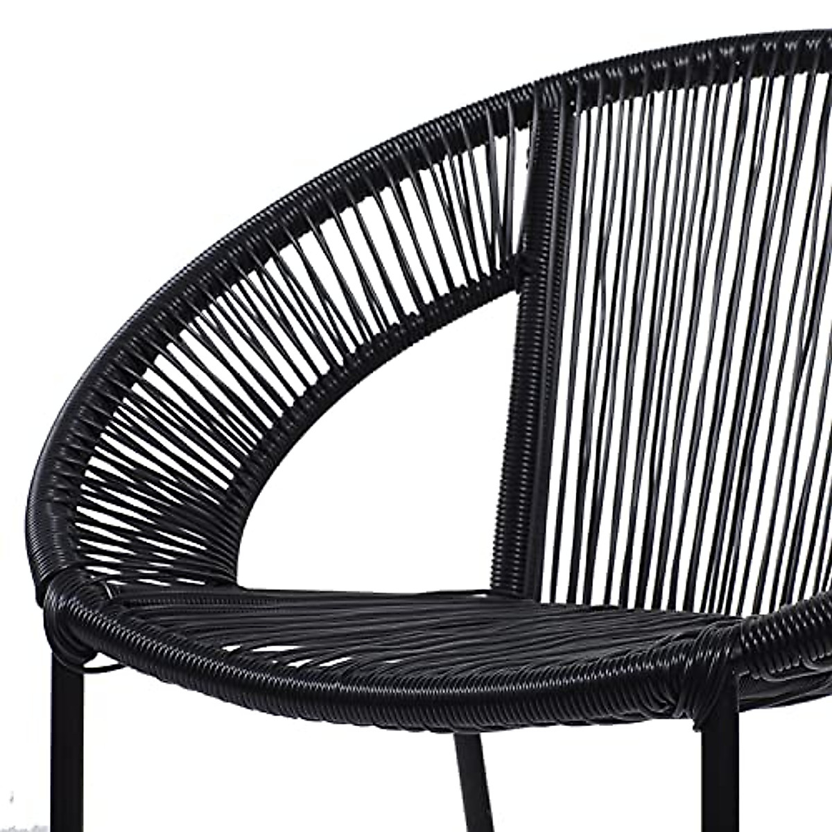 Deco 79 Contemporary Plastic Rattan Oval Outdoor Chair, 29" x 23" x 30", Black