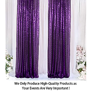 Sequin Curtains 2 Panels Purple 2FTx8FT Sequin Photo Backdrop Royal Purple Sequin Backdrop Curtain Pack of 2-1011E