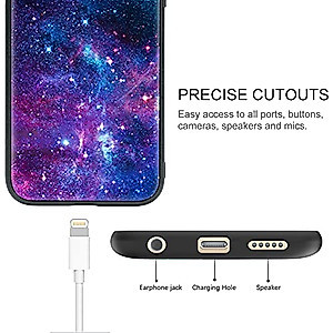 BENTOBEN iPod Touch 7th Generation Case, iPod Touch 6th / 5th Generation Case, Slim Fit Glow in The Dark Soft Flexible Bumper Protective Anti Scratch Non-Slip Cute Phone Cases Cover, Nebula Galaxy