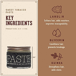 18.21 Man Made Hair Styling Product, 2oz. Original Sweet Tobacco Scent in Paste with Natural Shine Finish