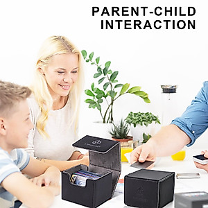 MTG Deck Box for Card,Card Storage Box Fits 100+ Single Sleeved Cards, PU Leather with Strong Magnet Function Card Deck Case Compatible with Collectible Trading Cards, Magic Commander TCG Card