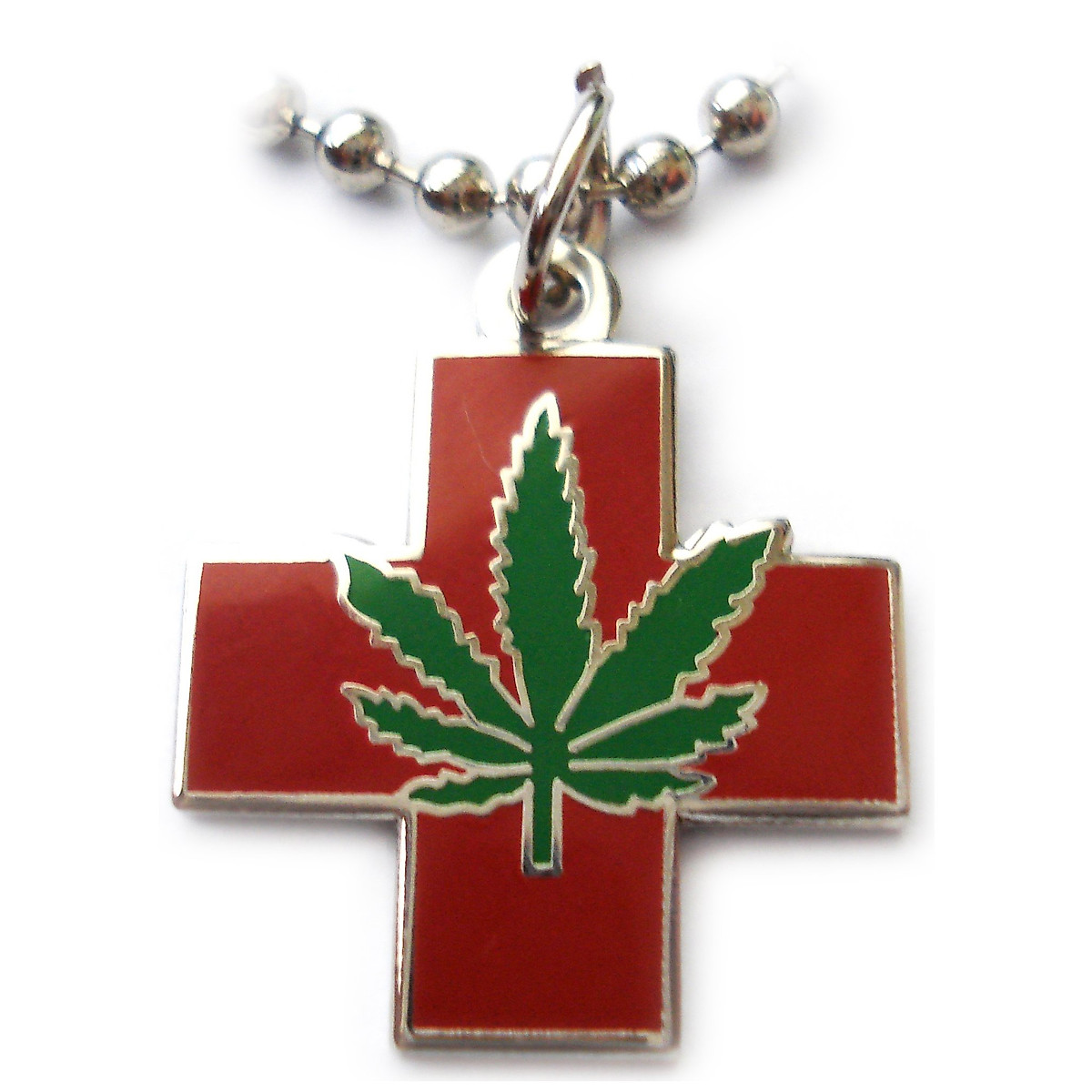 Medical Marijuana Pot Hemp Legalize Cannabis Weed Pendant Necklace w/Ball Chain