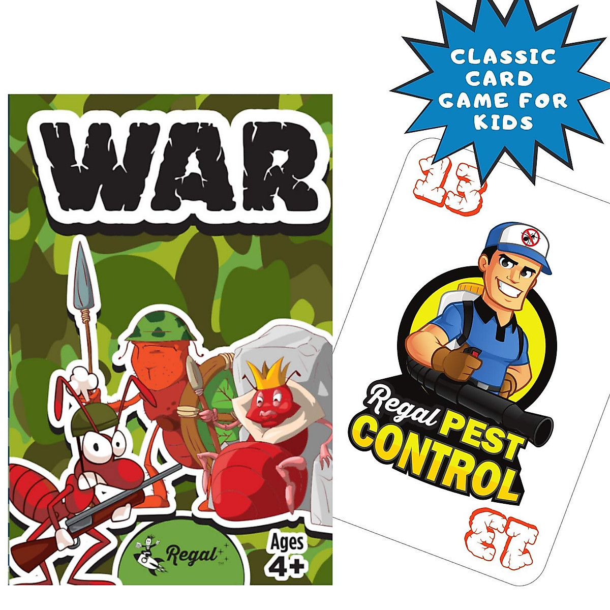 Regal Games War Card Game for Kids 4 5 6 7 8+ | Funny Travel Board Playing Game for Families (1 Pack)