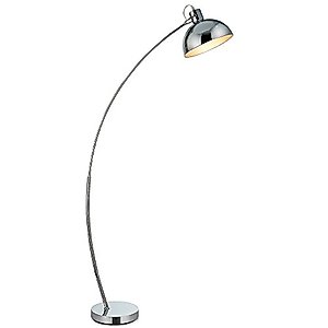 Versanora VN-L00024 Versa Nora-Arco 63" Metal Arc Floor Reading Lamp with Downlight Shade-Chrome Finish | Curved. Adjustable Neck | Contemporary Design for All Living Rooms and Bedrooms, Silver
