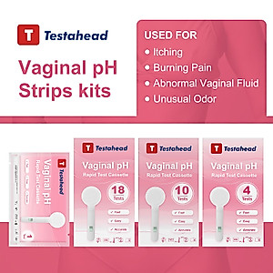Vaginal pH Test Strips, Feminine Health Vaginal pH Test Strips Kits for Bacterial Vaginitis, Trichomonas Vaginitis, Individual Aluminum Foil Wrapped (4-Packs)- Genuine Sole Seller (haohui-bio)