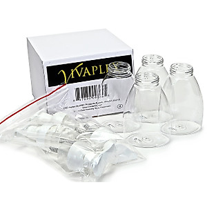 Vivaplex, 4, Clear, 8.5 oz (250 ml), Oval, Plastic Foaming Soap Dispensers, with White Pumps