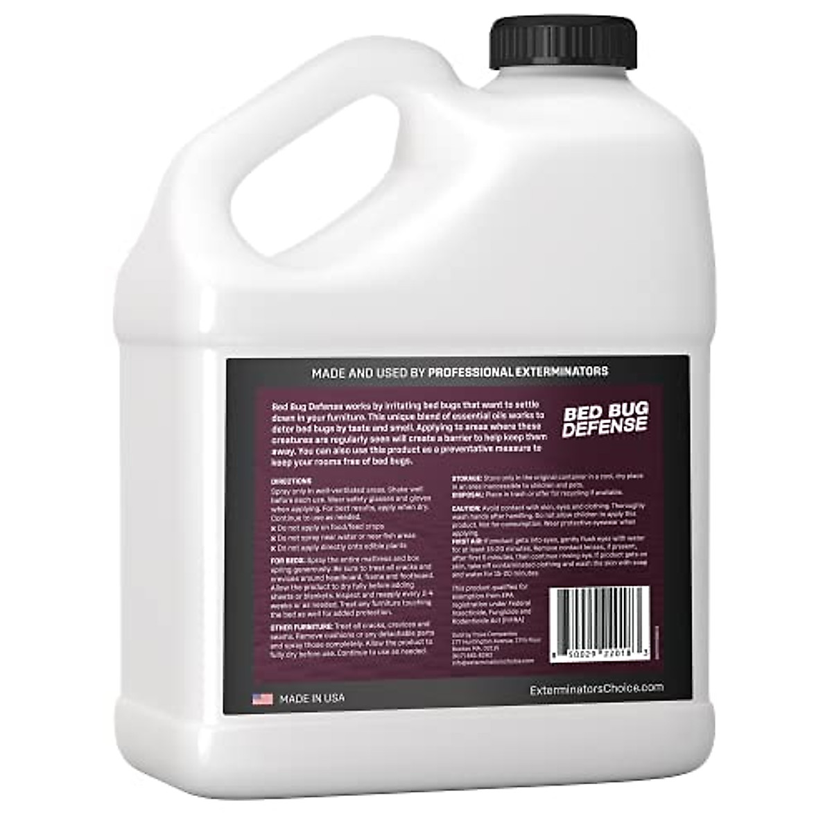 Exterminators Choice Bed Bug Defense Spray - Gallon Size - Effective Bed Bug Repellent for Bedding - Carpet - Furniture - Backpacks - Powerful Bed Bug Killer - Natural Bedbugs Killers Treatment