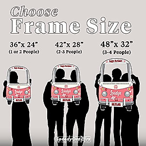 Hippie Bus Photo Booth Frame - Personalized Hippie Van Cutout - Selfie Frame Bus Photo Prop - Custom Hippie Van Photo Prop - Groovy Birthday Party Decorations