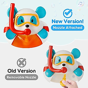 Baby Bath Toy, Automatic Bubble Blower Bubble Bath Maker for Bathtub Toys Play 12 Songs for Toddlers Baby Boys and Girls Infants Little Bear Bathtub Play, Great Gifts for Toddlers and Kids