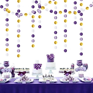 Purple-Lavender White-Gold Party-Decorations Paper Garland - 39ft 3D Graduation Hanging Streamers Banner,Birthday Wedding Anniversary Baby Shower Bachelorette Valentine Day Backdrop Decor Burgleda